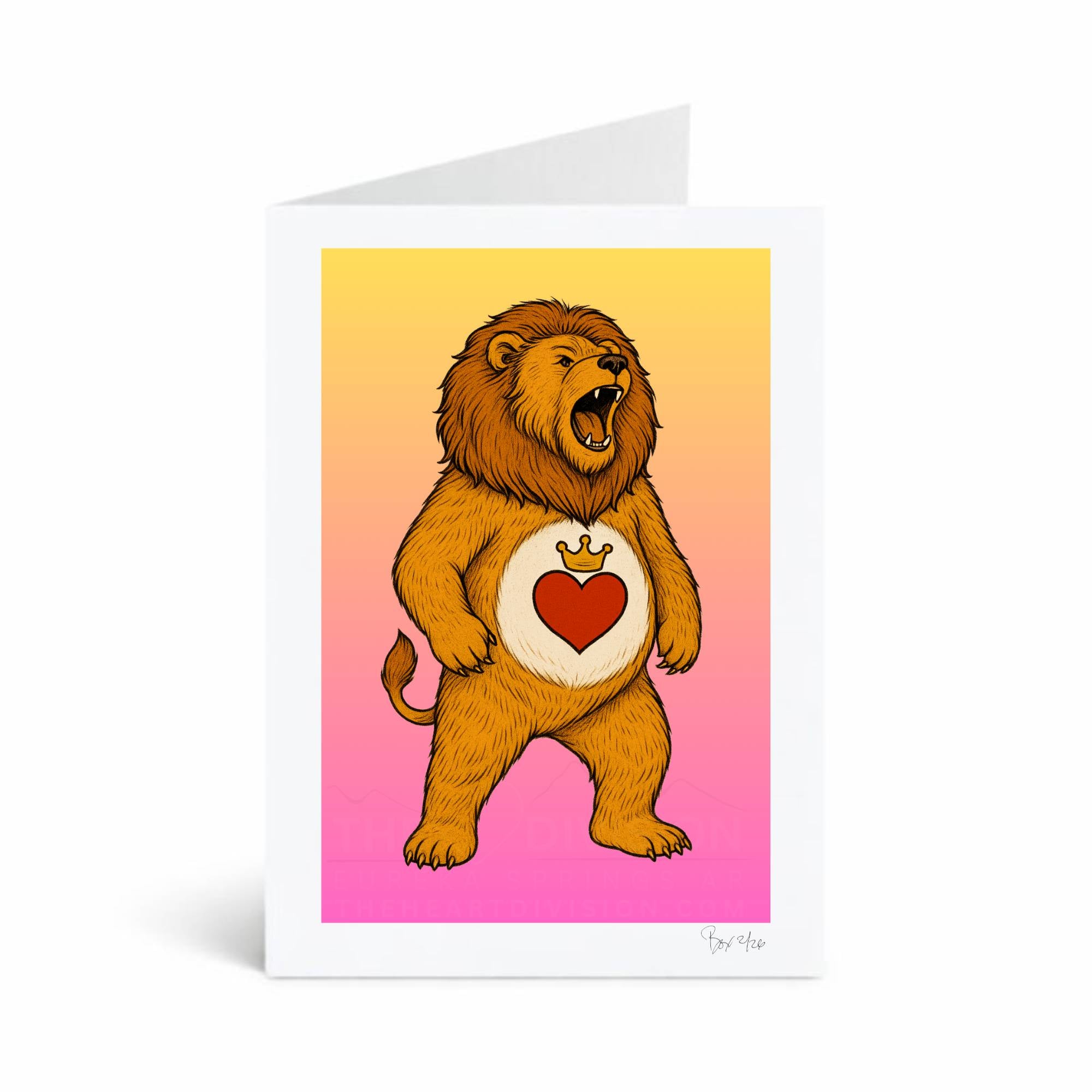 Real Life Care Bears Greeting Card | Lion Heart | 5x7 Art Card – The ...